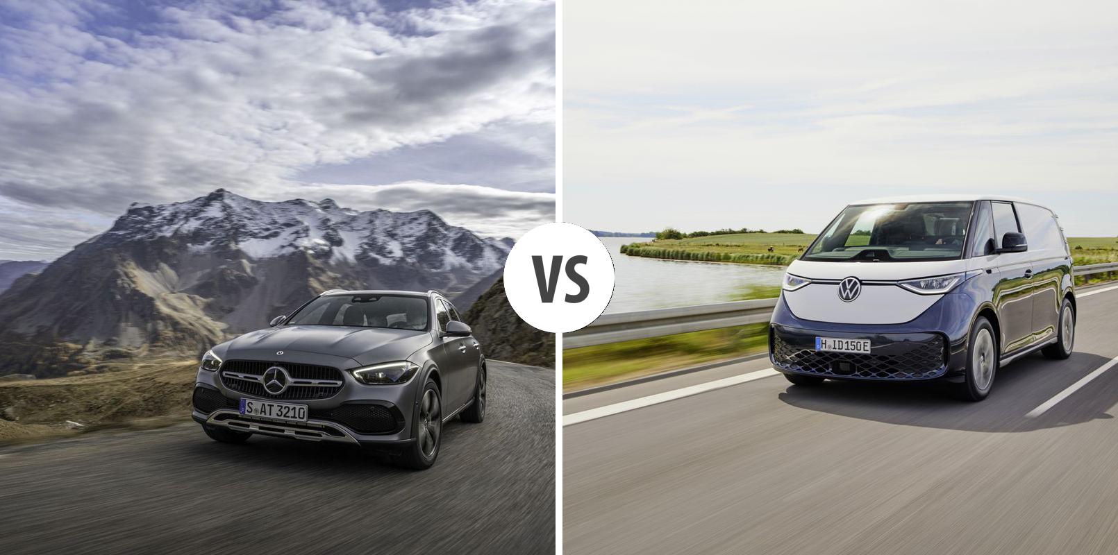 Mercedes C Class Estate vs VW ID. Buzz Cargo vergelijking - verschillen ...